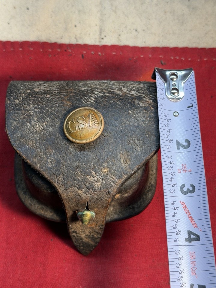 Civil War Confederate States Army Leather Cap Box Pouch | eBay