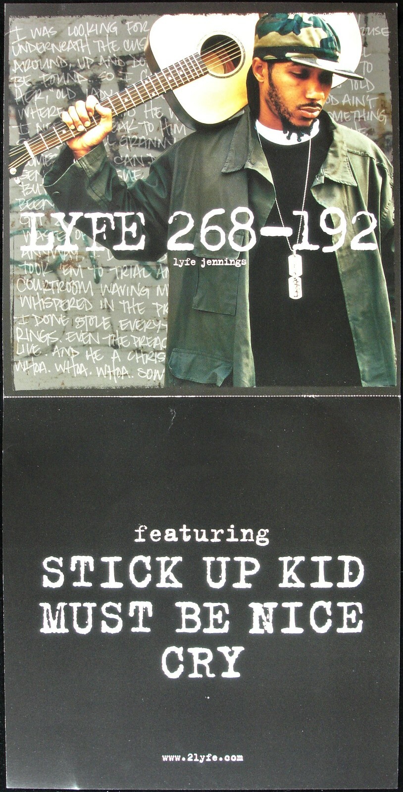 LYFE JENNINGS "LYFE 268-192" 2004 PROMO POSTER/FLAT 2-SIDED 12X24 ~RARE ...