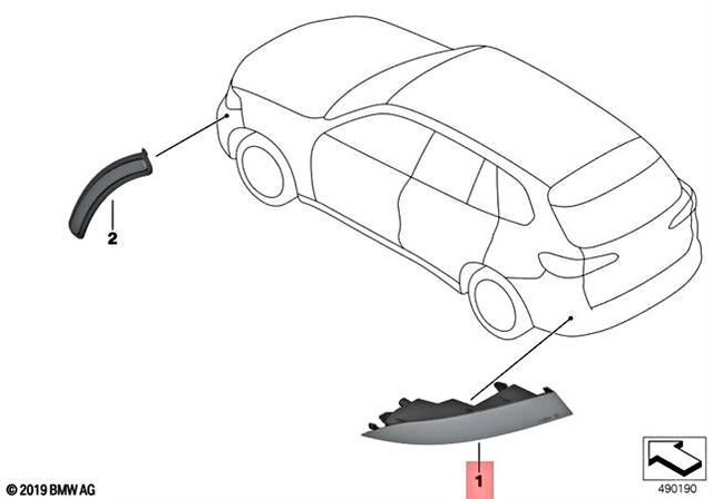 Genuine OE BMW X5 G05 G07 Rear Reflector With Rear Fog Light Right ...