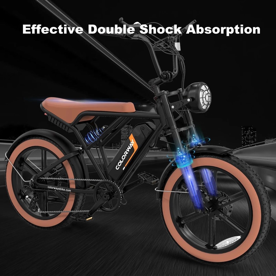 COLORWAY 750W Electric Bike for Adults 20X4.0 Fat Tire Off-Road E bike 48V/15Ah | eBay