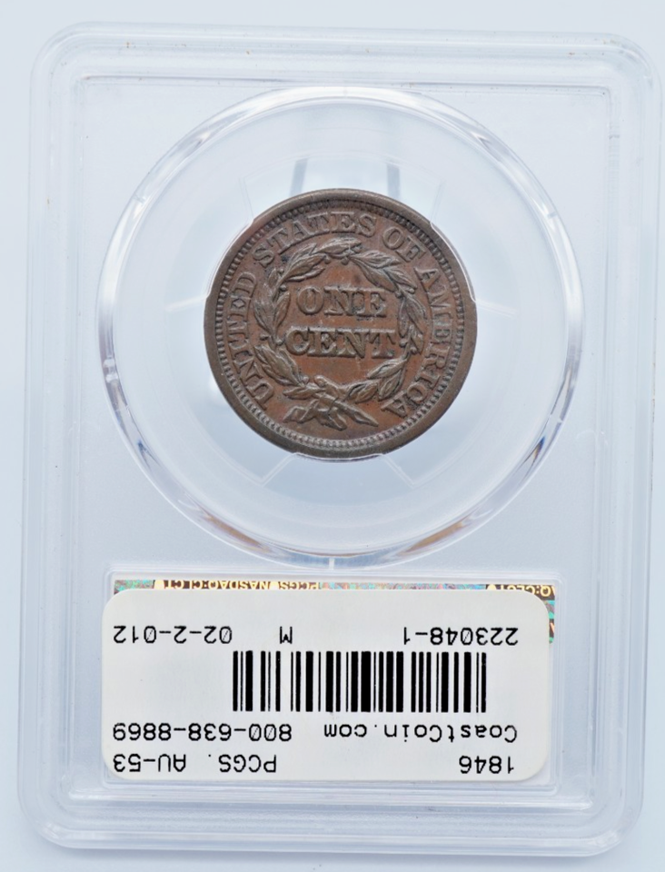 1846 Braided Hair Large 1c Cent PCGS AU53 N-4 Small Date - U2016 | eBay