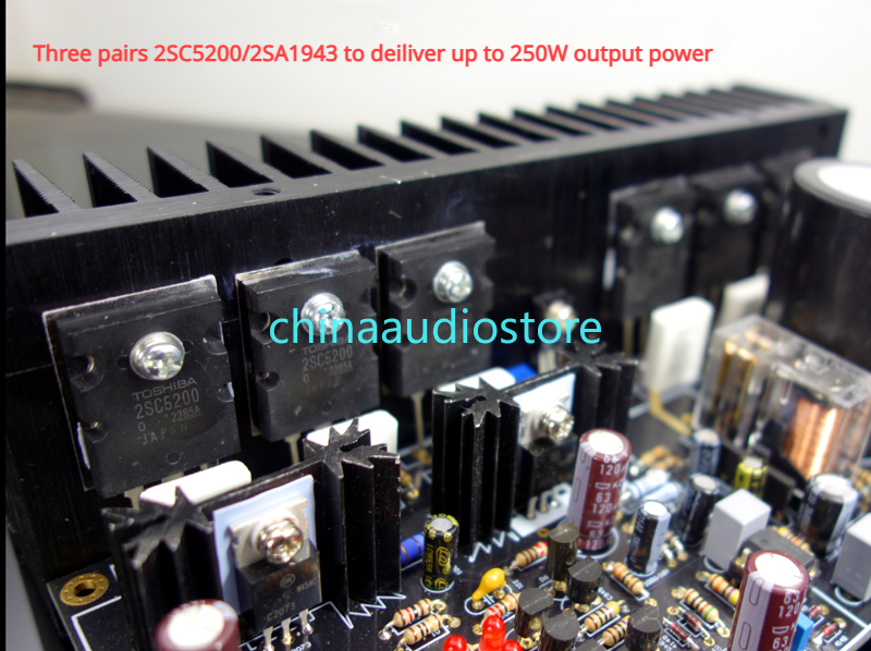 250W Stereo Amplifier DIY Class AB/A HiFi AMP 3Pairs 2SC5200 2SA1943 ...