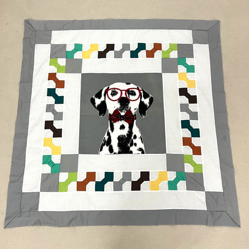 Handmade Dalmatian Patchwork Baby Quilt Top 47x47" Pieced~ BABY/BED ...