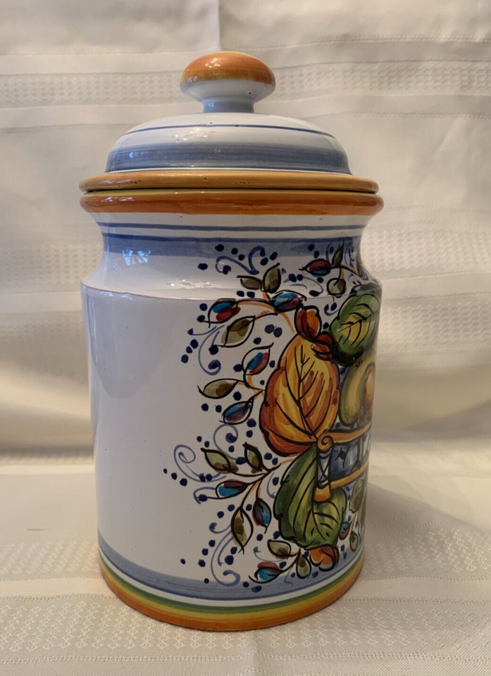 Artistica - Deruta of Italy Hand Painted Frutta Round Canister Caffe ...