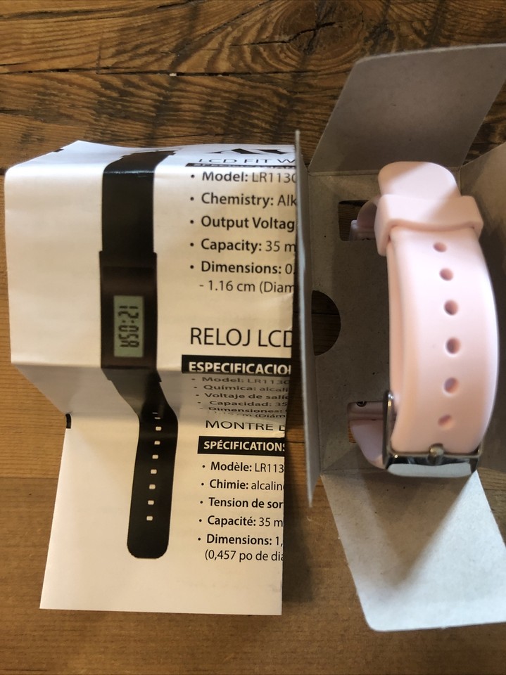 Avon Pink Pedometer Watch, Boussivie step by step Rubber Band Digital ...