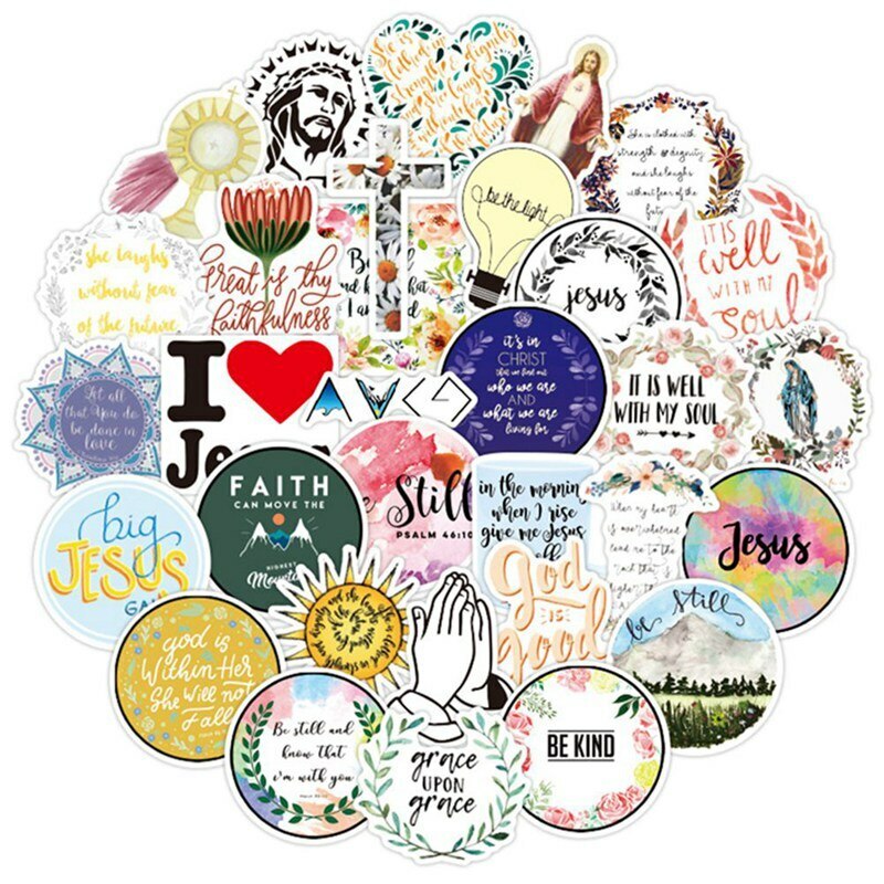 50x Jesus Christian Love Sayings Pray Stickers Luggage Laptop Decals ...