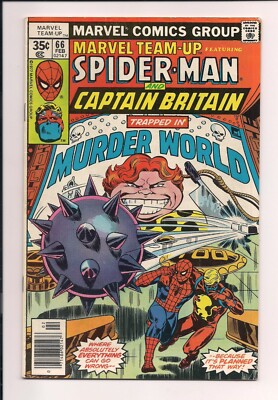 Marvel Team-Up #66 (1977) VF 1st Arcade 2nd Captain Britain Spider-man ...