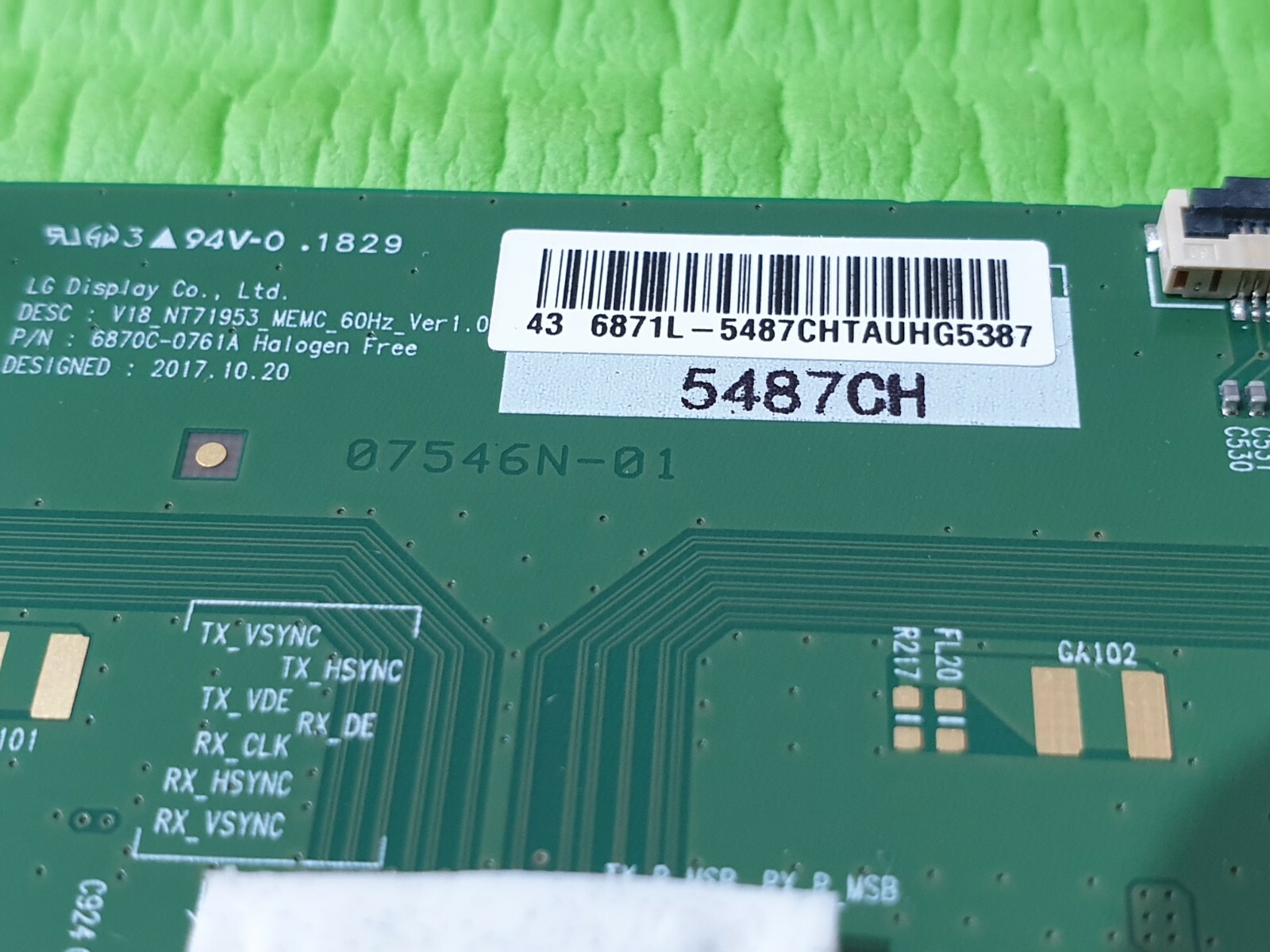 LVDS TCON BOARD SONY KD-43XF7596 KD43XF7596 43" LED TV 6870C-0761A ...