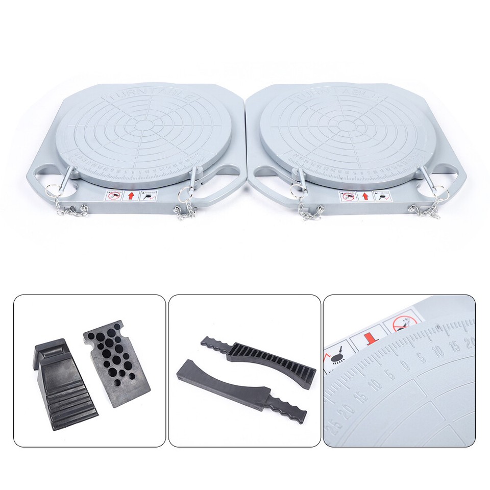 2 Pack Wheel Alignment Turntable Turn Plates 360 Rotating Turn Plate 1 ...