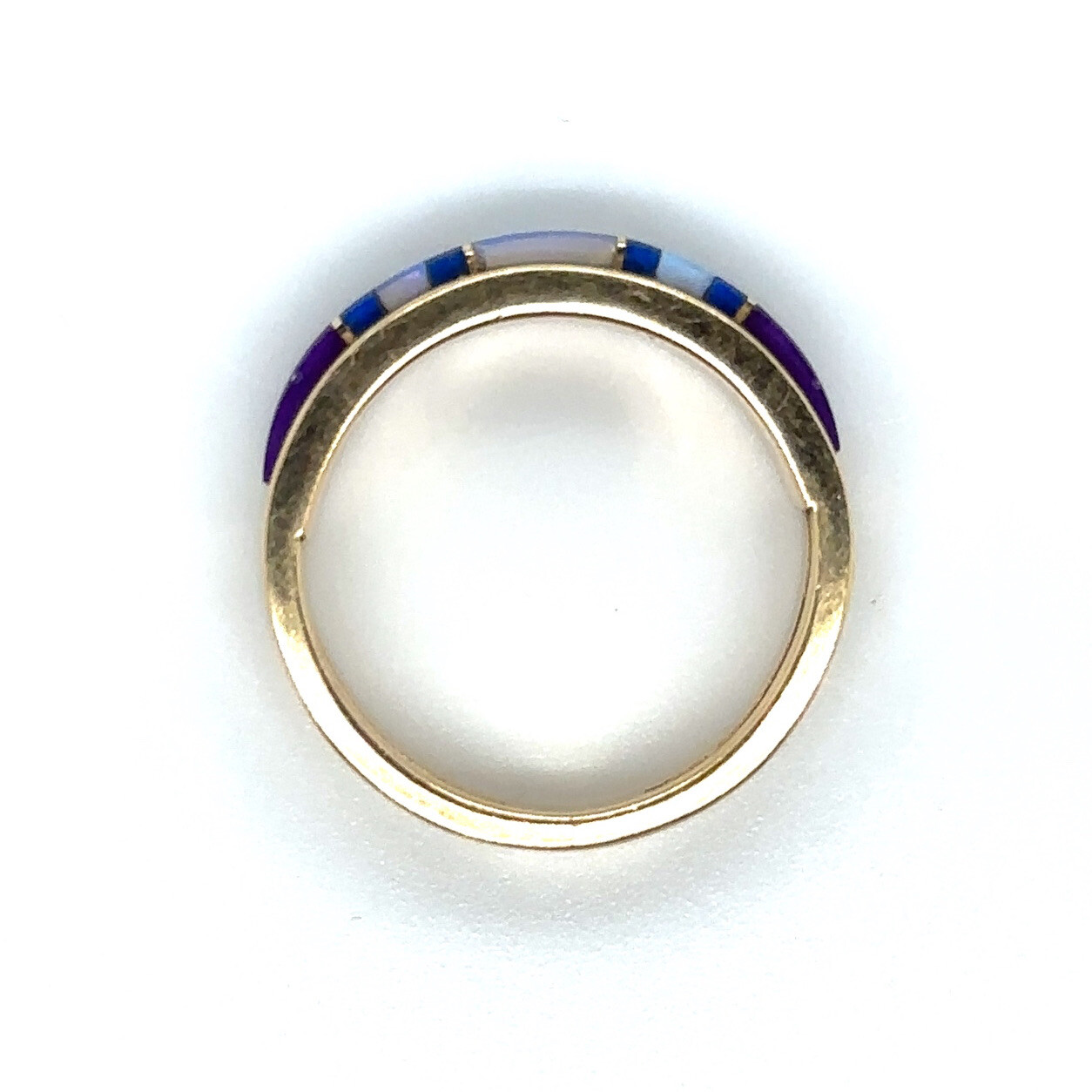 NAVAJO Patrick Smith 14k Yellow Gold Multi Gem Inlay Ring Size 7 | eBay