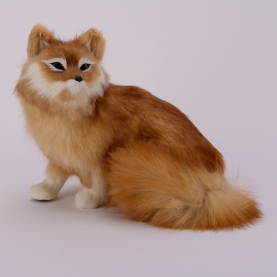 big simulation yellow fox toy resin&fur sitting fox model gift about ...