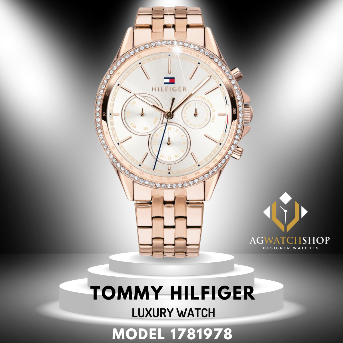 Tommy Hilfiger Women’s Quartz Stainless Steel White Dial 39mm Watch ...