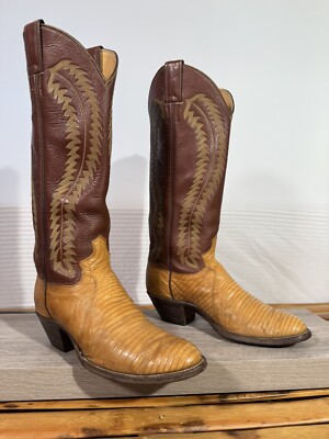 Men’s Vintage Exotic Justin Boots Ring Lizard Cowboy Boots F4814 Size ...