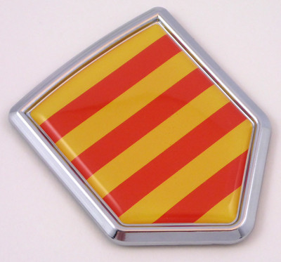 Catalonia Spain Flag Car Chrome Emblem Auto Decal 3D Sticker | eBay