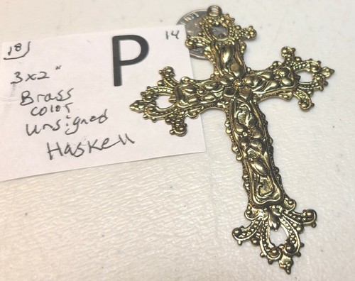 Vtg Mostly Miriam Haskell Cross Necklace Pendant Filigree Jewelry ...