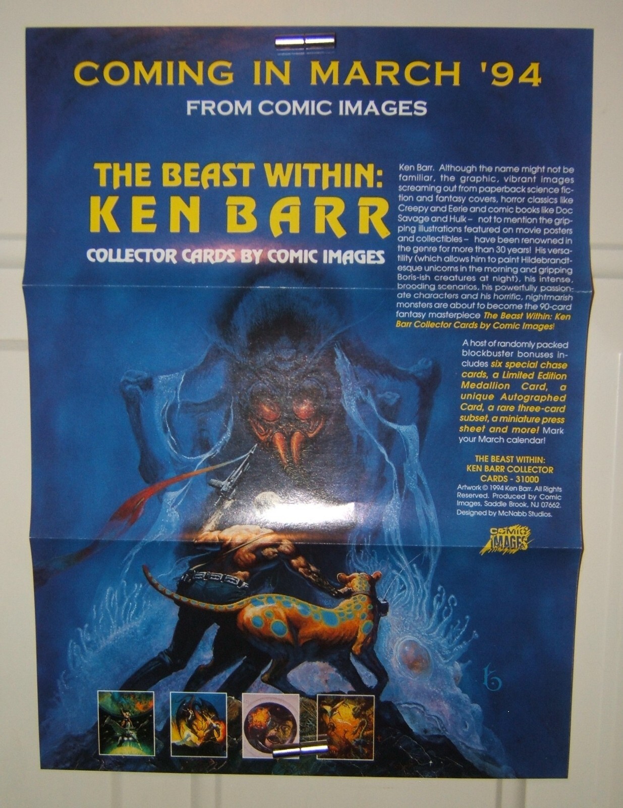 The Beast Within Ken Barr 1994 Comic Images 9.5 x 13 Promo Poster | eBay