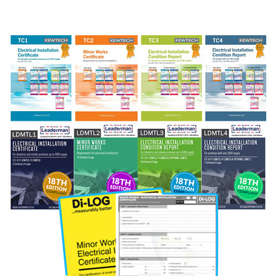 18th Edition Electrical Certificate Report Books 18TH EDITION Kewtech ...