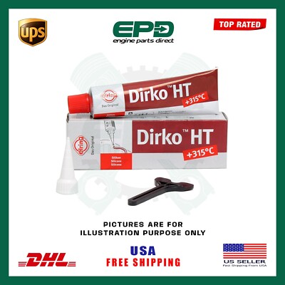 Elring Dirko HT 705.708 Gasket Sealant 70ml Red 315 Degree Silicone ...