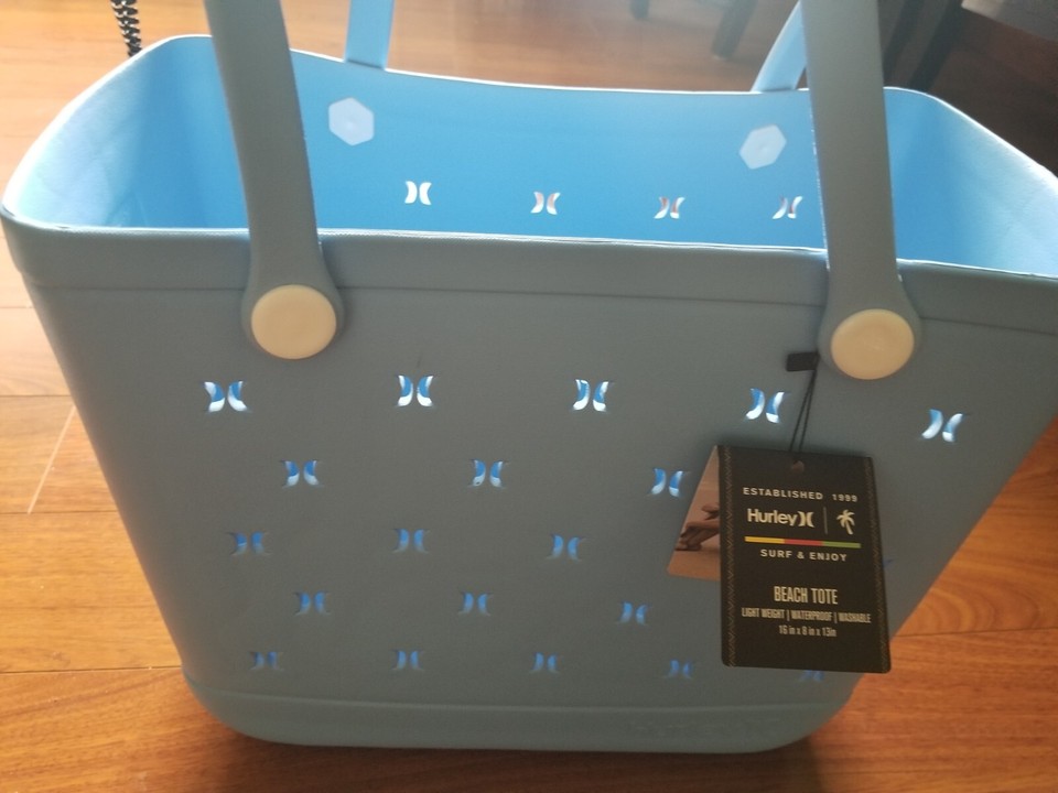 Hurley Blue Rubber Silicone Light Weight Waterproof Shoulder Beach Bag ...