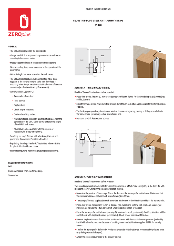 Steel Interlocking Door Security Strips, SecuStrip Plus For Inward ...