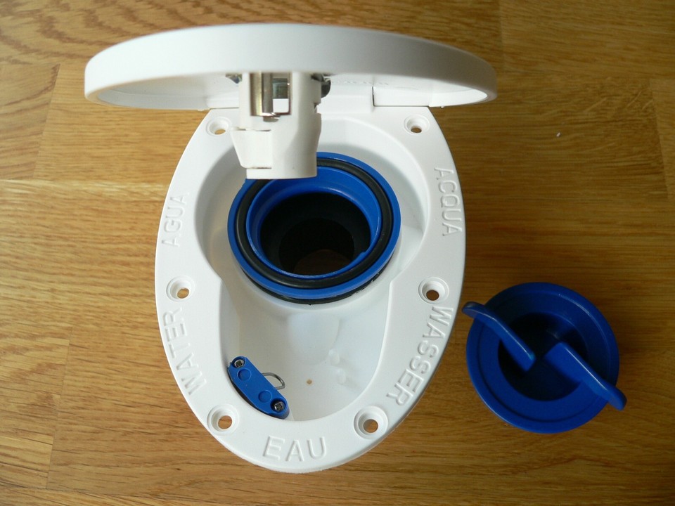 White FAP water inlet housing WITH KEYS & BARREL for caravan motorhome ...