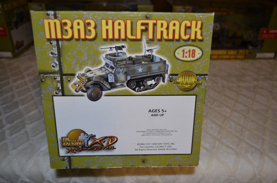 ULTIMATE SOLDIER 1/18 SCALE WWII US M3A3 HALFTRACK ARMY WINTER 50 CAL ...