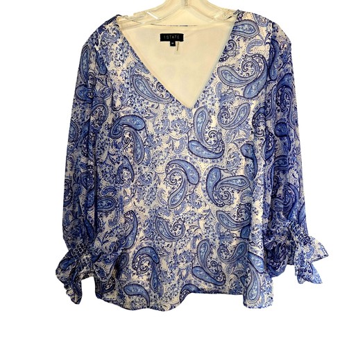 1.State Medium Women's Top Blue Boho Shirt Blouse Misses Size 8 10 | eBay