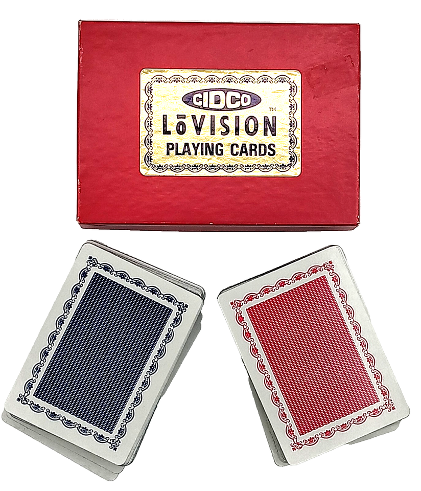Vtg CIDCO Lo VISION Playing Cards, Color Coded X-Large Print 2 Decks ...