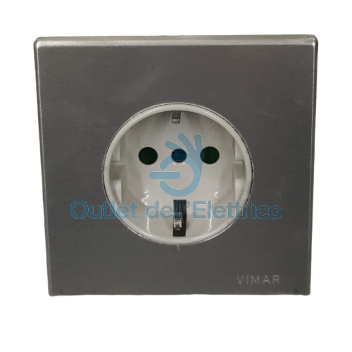 Vimar 08614 Outlet 2P+T 16A Schuko P30 Plaque Aluminum Box D.65 Circle ...