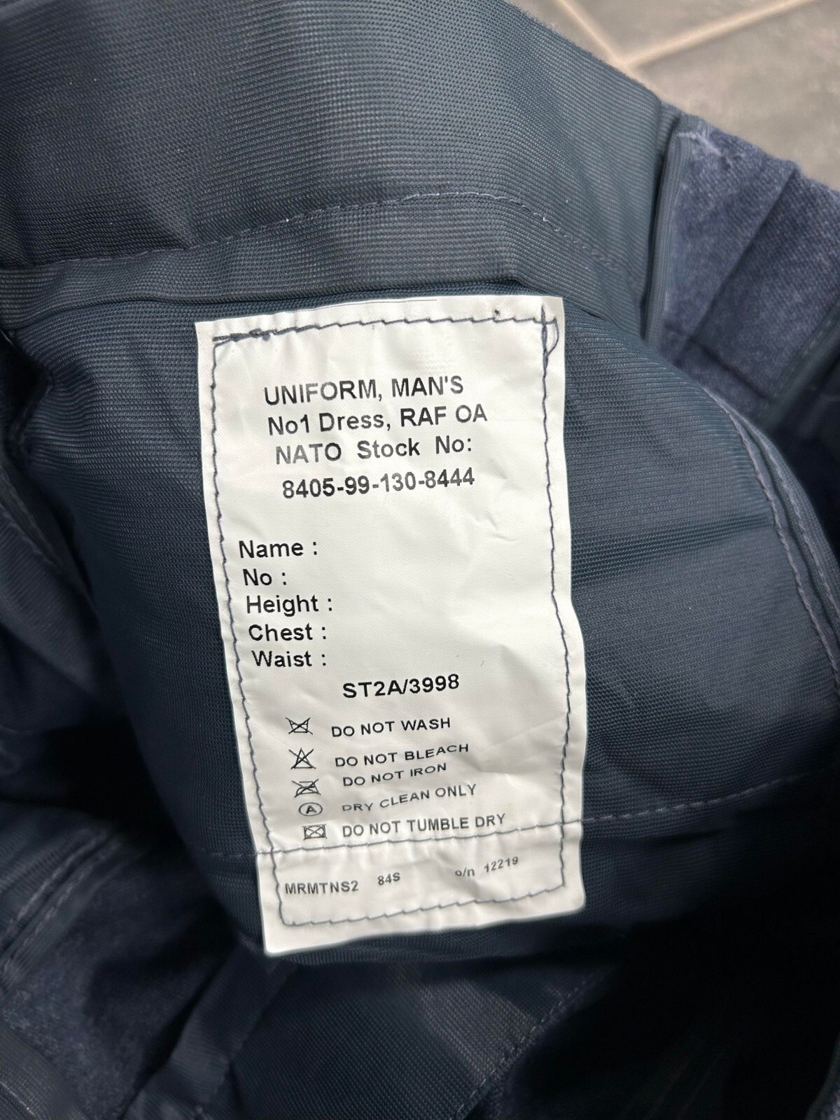 Mens Royal Air Force RAF No.1 Dress Trousers Officers Military Uniform ...