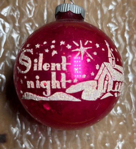 Vintage Shiny Brite Silent Night PINK Glass Christmas Ornament ...