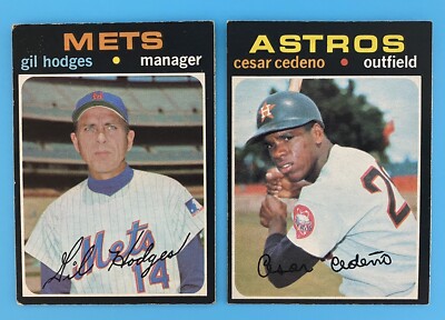 1971 TOPPS BASEBALL O-PEE-CHEE LOT OF TWO WITH #183 GIL HODGES #237 ...