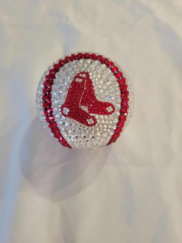 MLB SWAROVSKI CRYSTAL RED SOX BASEBALL , bling baseball,crystal ...