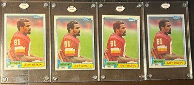 4x 1981 Topps Football Rookie Card Lot - All Art Monk Washington ...