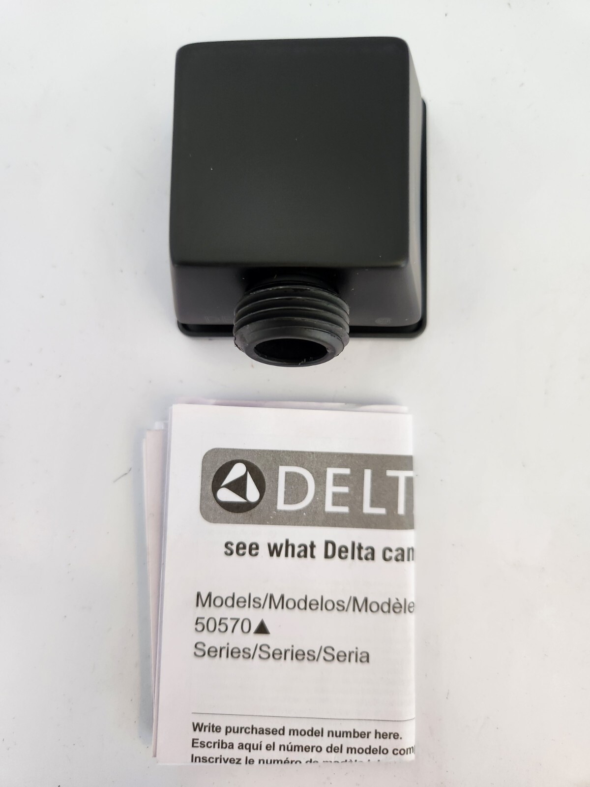 Delta 50570-bl Square Wall Elbow for Hand Shower in Matte Black for ...
