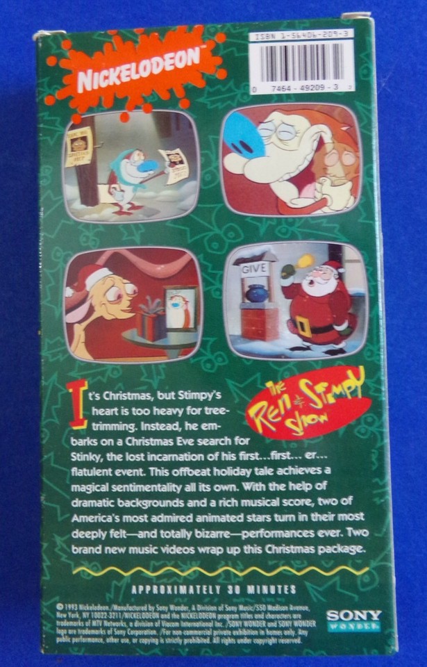 Ren & Stimpy Have Yourself a Stinky Little Christmas VHS Nickelodeon ...