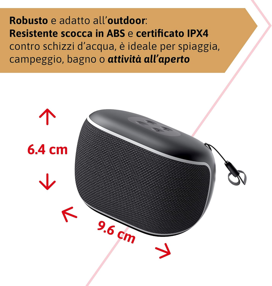 IR-SK800BT, Speaker Wireless Compatto Con Audio Potente, BT 5.3, 6H Di Autonomia | eBay