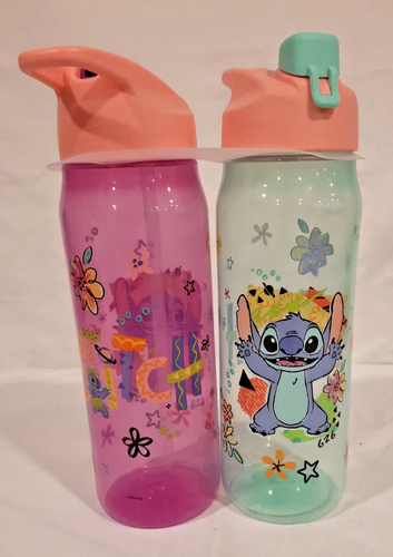 BRAND NEW DISNEY LILO & STITCH WATER JUICE LIQUID BOTTLE SET OF TWO 20 ...