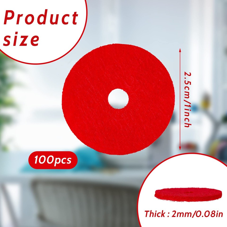 100 Pieces Sewing Machine Spool Pin Felt Pad Red Spool Pin Felts Thread ...