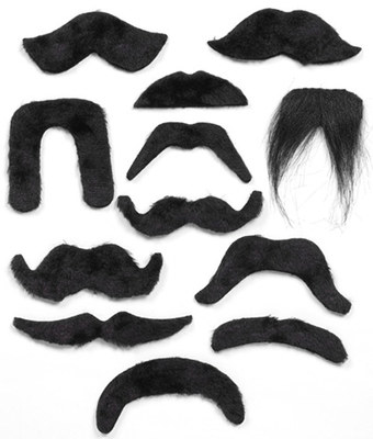 Black Moustache Mexican Bandit Wing Commander Pirate 20s 70s Vicar ...