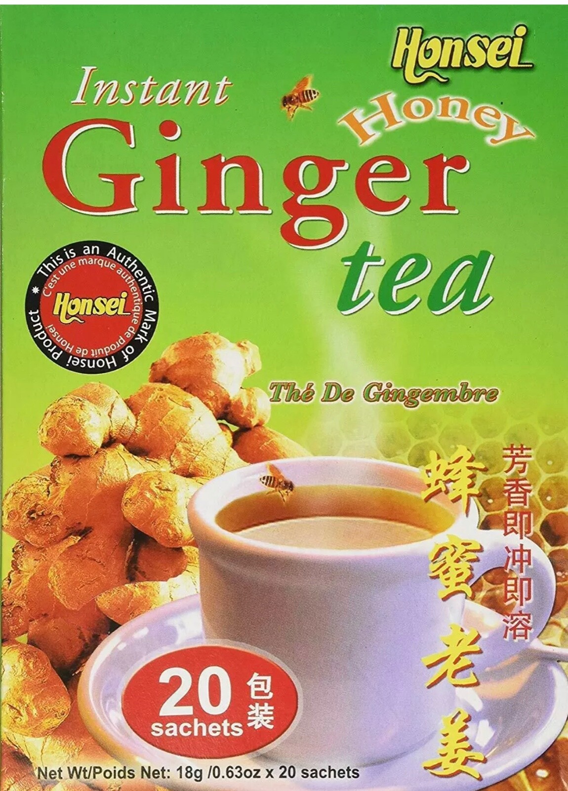 Honsei Instant Ginger Honey Tea Original (20 Sachets) | eBay