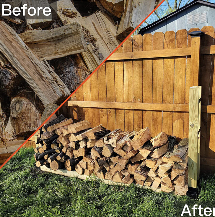 Outdoor Firewood Racks 2 Pack Log Storage Rack Bracket Kit Rust Free ...