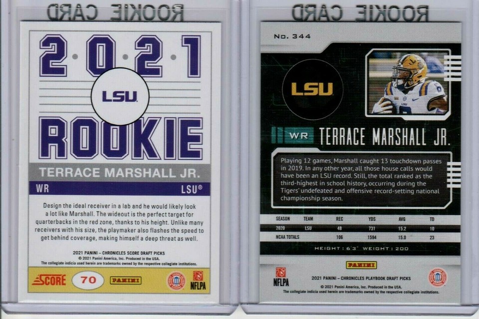 Panthers Terrace Marshall LSU 2021 Chronicles Draft Picks Score ...