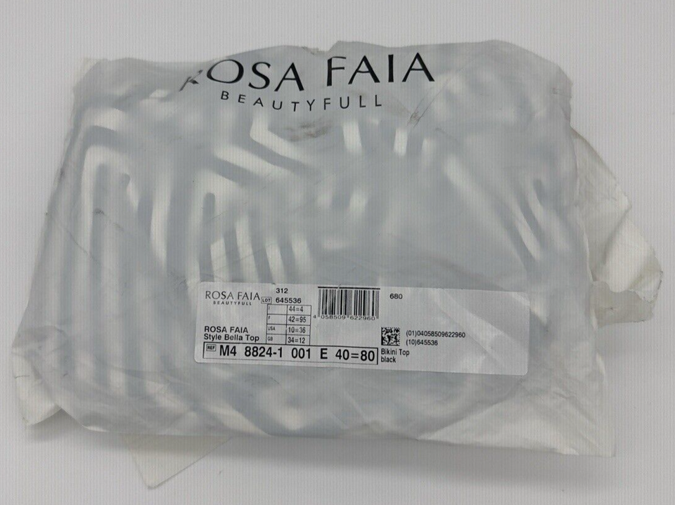 Rosa Faia Black White Striped Bella Underwired Strapless Bikini Swim Top US 38F | eBay