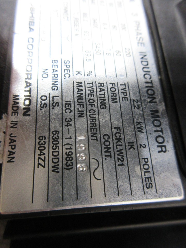 TOSHIBA EBARA BROTHER EDM COOLANT PUMP 25VTP14/18 62.2 PX717037.4 ...