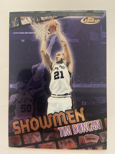 TIM DUNCAN 2000-01 Topps Finest Showmen #S3 Chrome Insert Card San ...