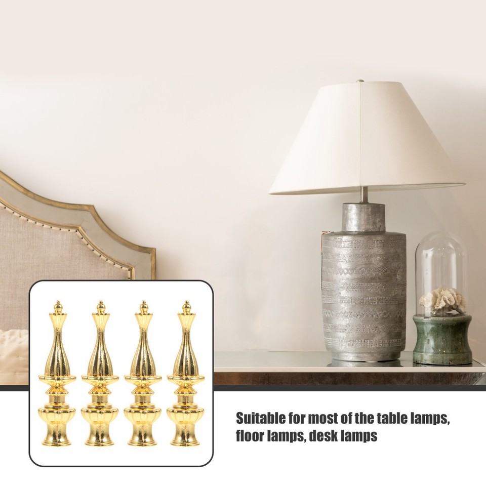 4 pcs Desk Lamp Finials Decorative Lamp Finials Caps Metal Lamp Finials ...