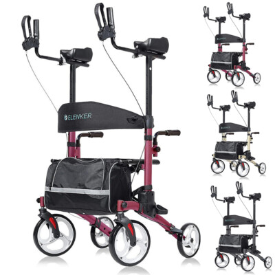 2025 Deluxe OEM ELENKER Upright Rollator Walker Rolling Walker Mobility ...
