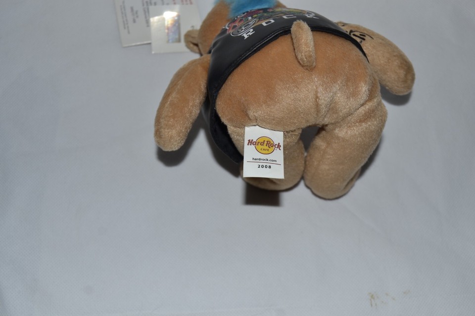 2 Hard Rock Cafe 2008 Herrington Punk Rocker Blue and Red Hair Teddy ...