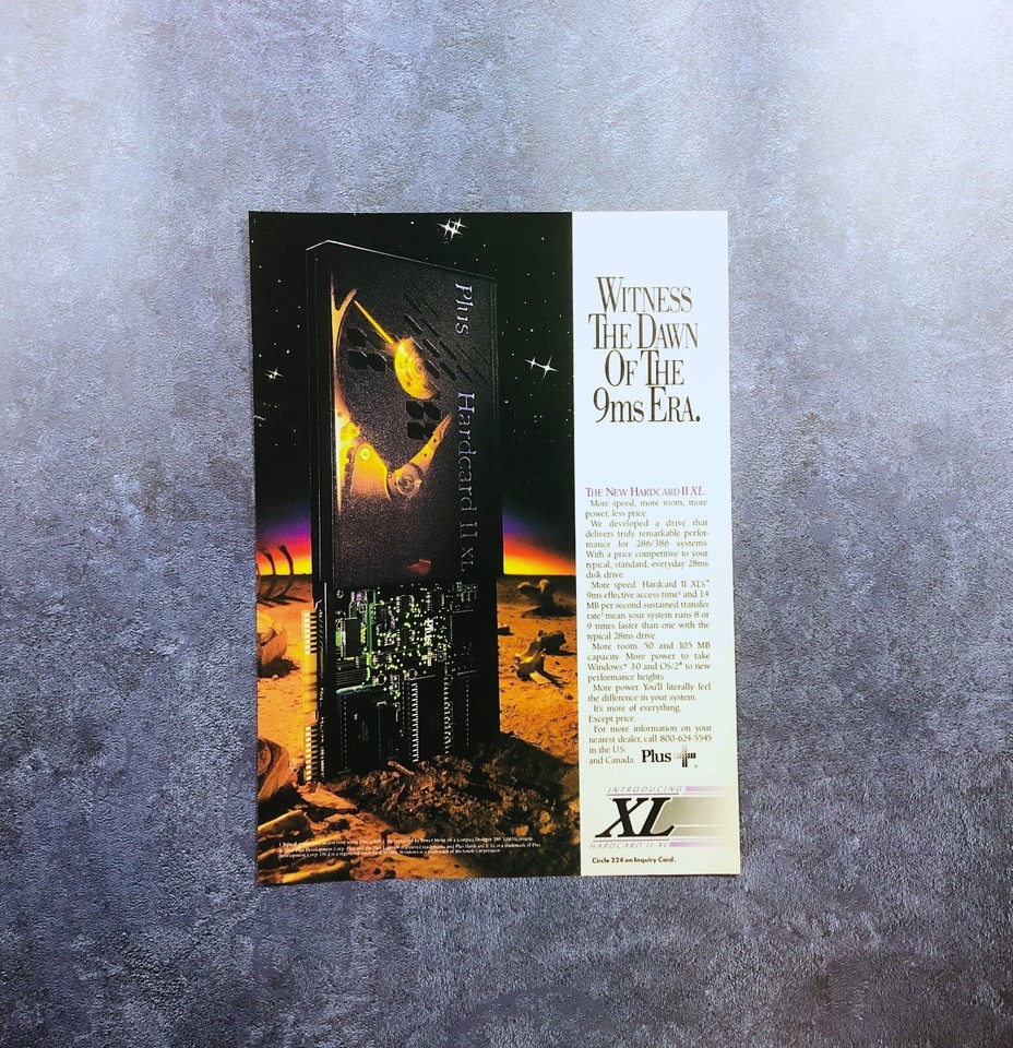 1991 Hardcard II XL Hard Disk Drive PRINT ADVERTISEMENT Retro Computers ...